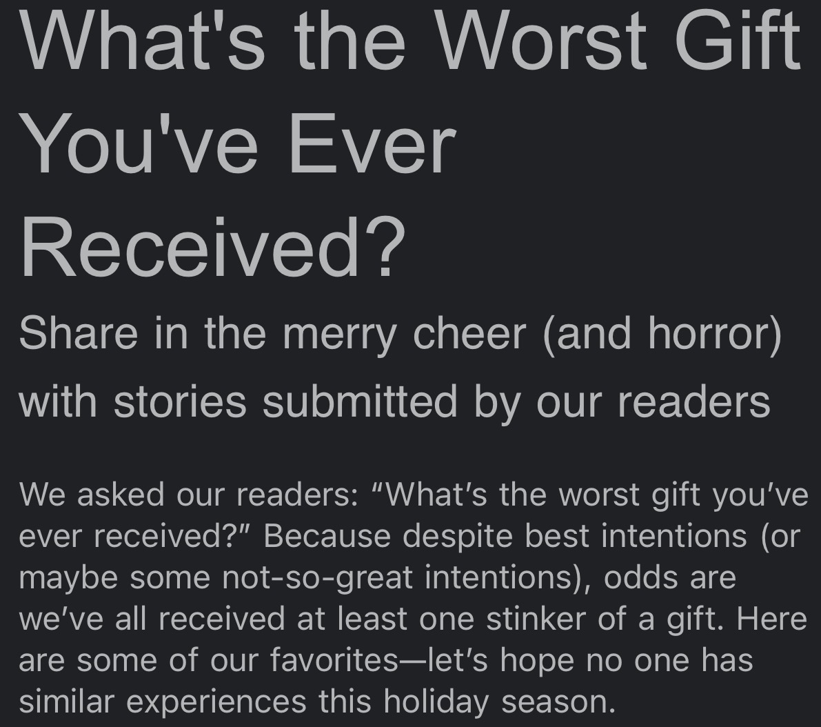 What’s the Worst Gift You’ve Ever Received? - Wilmington Community ...
