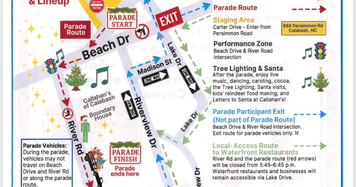 🎄 CALABASH CHRISTMAS PARADE – ROAD CLOSURE NOTICE 🎄 - Wilmington ...