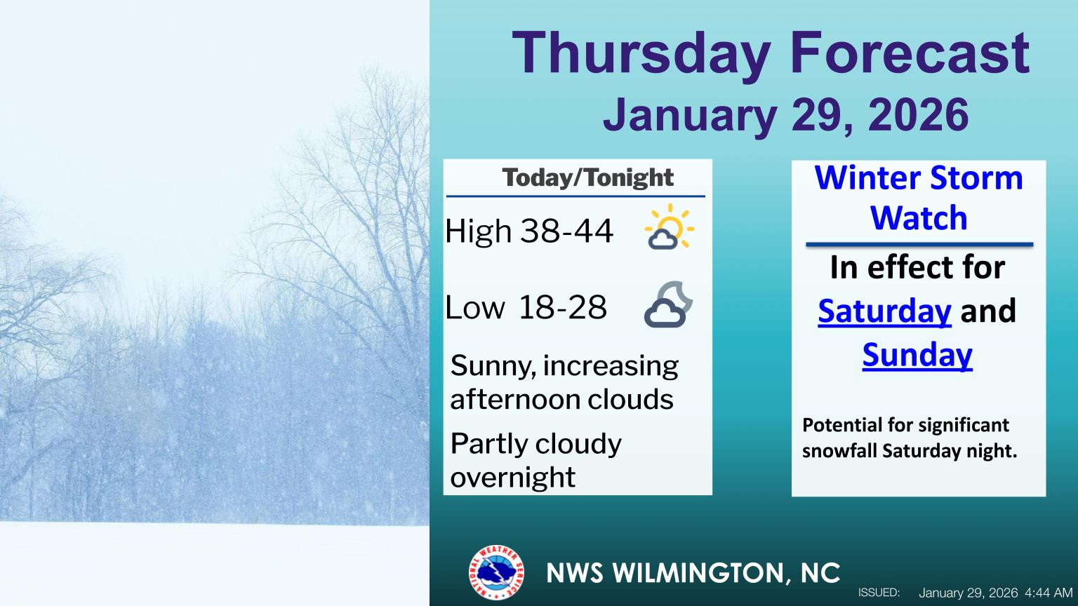 Winter Storm Watch This Weekend - Wilmington Community Dashboard